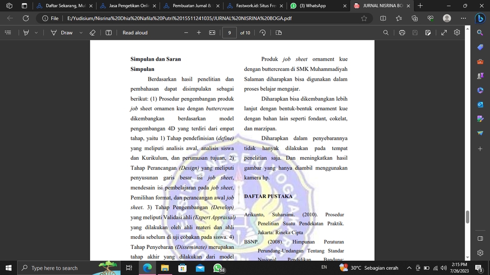 Pembuatan Jurnal