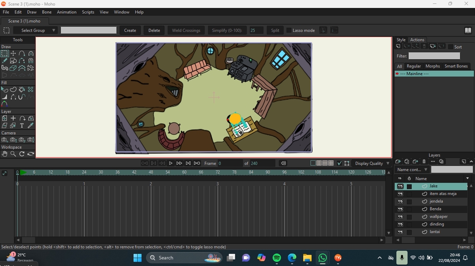 Pembuatan Aset Ilustrasi 2D untuk Animasi Menggunakan Moho