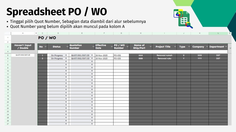 Google Sheets Spreadsheets Problem Solving, Pengolahan Data, Dashboard, Simplifikasi