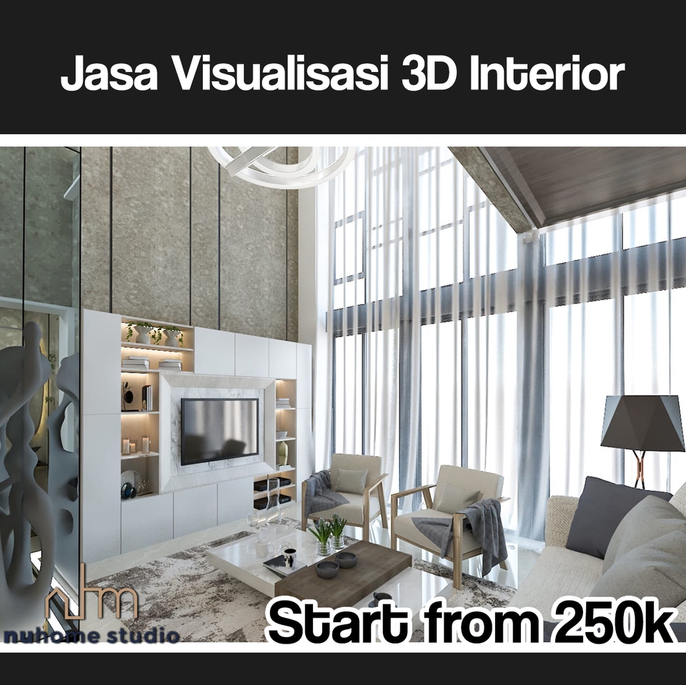 Visualisasi 3D Interior Ruangan dan Facade Bangunan