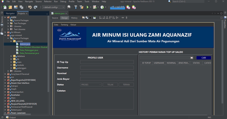 Aplikasi desktop dengan Apache Netbeans yang mencakup visualisasi ...