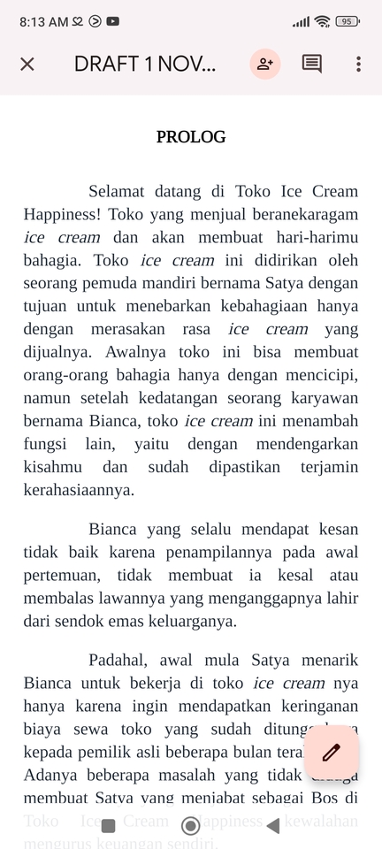 Menulis artikel, script film, iklan, youtube, dan lain-lain.