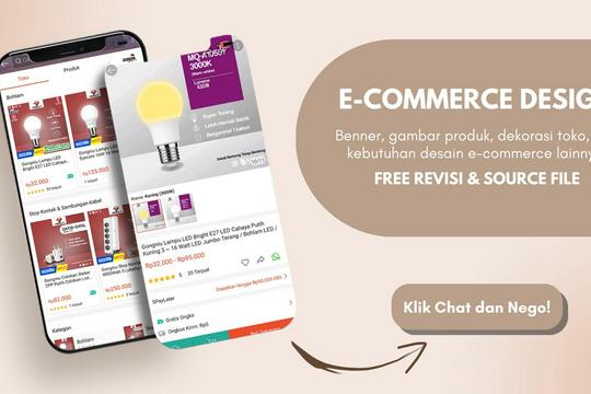 Desain banner Shopee, foto produk e-commerce, desain dekorasi online ...