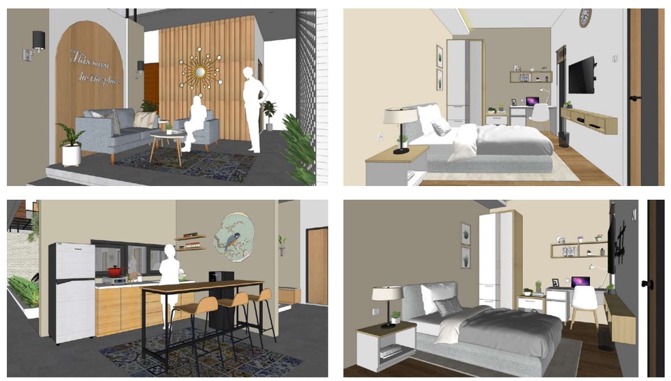 Jasa desain arsitektur 3D dan gambar 2D project rumah tinggal, ruko, kost