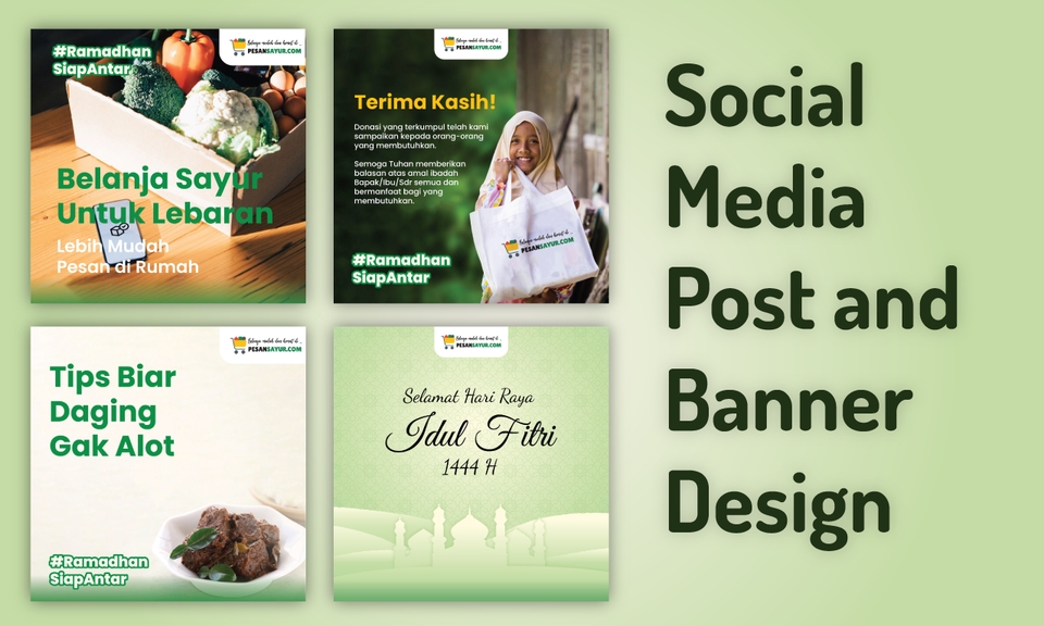 Desain sosmed post instagram, facebook banner, thumbnail youtube dll