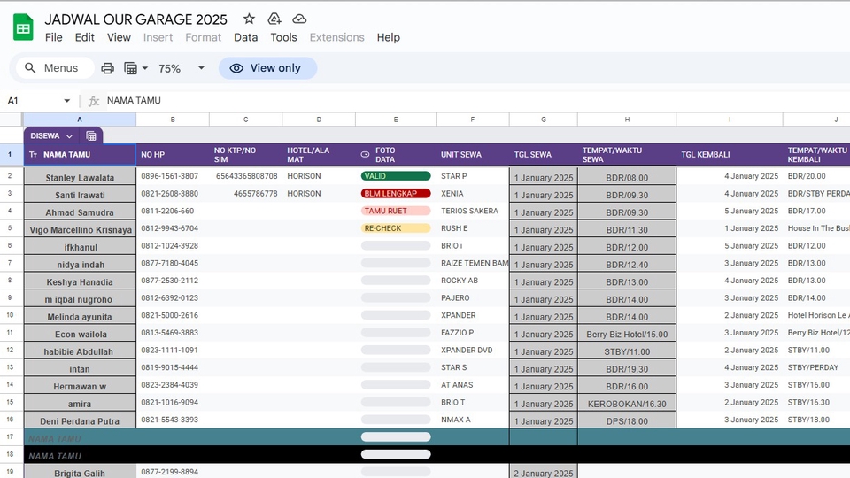 Pengolahan Data Entry menggunakan Excel dan sejenisnya