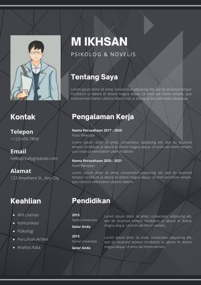 Jasa Pembuatan CV Resume dan Surat Lamaran Kerja