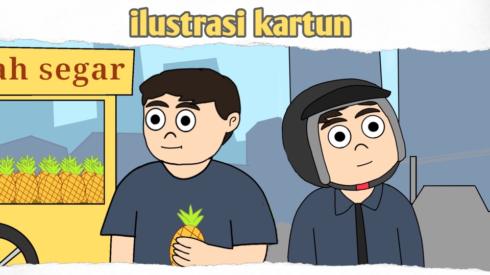 ilustrasi karakter 2D kartun komik