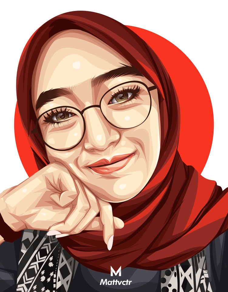 Desain Vector art Portrait satu hari jadi
