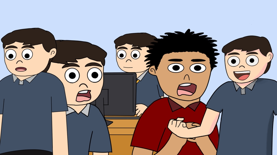 ilustrasi karakter 2D kartun komik