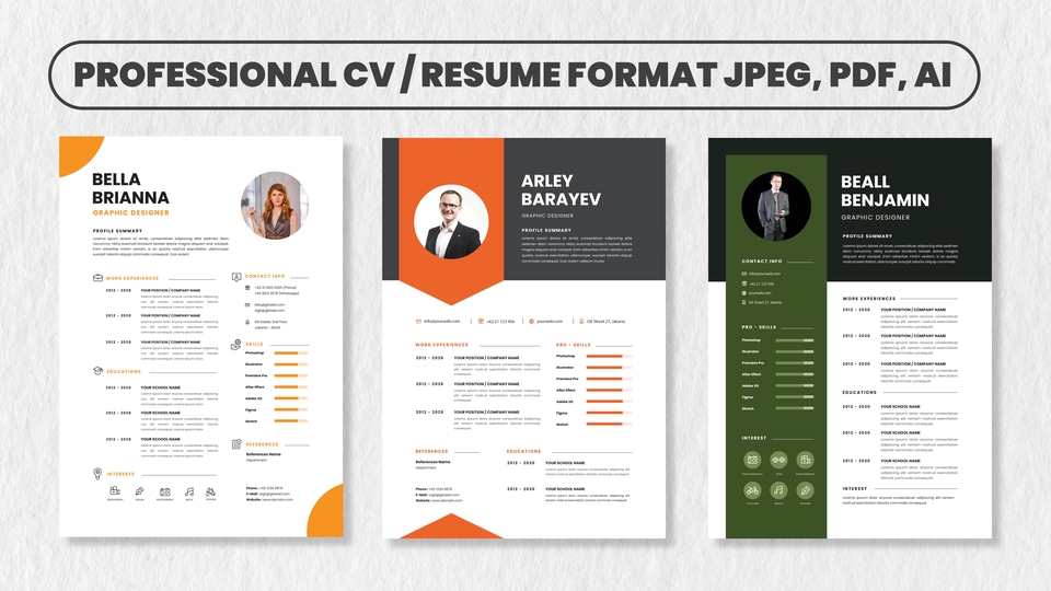 Design CV / Resume Professional Modern (1 Hari Jadi)