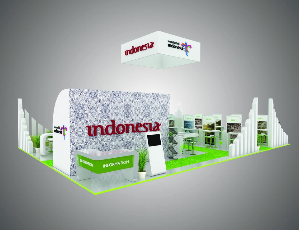 DESAIN 3D BOOTH, STAND, PANGGUNG, LAYOUT PAMERAN, DESAIN KARAKTER 3D ...