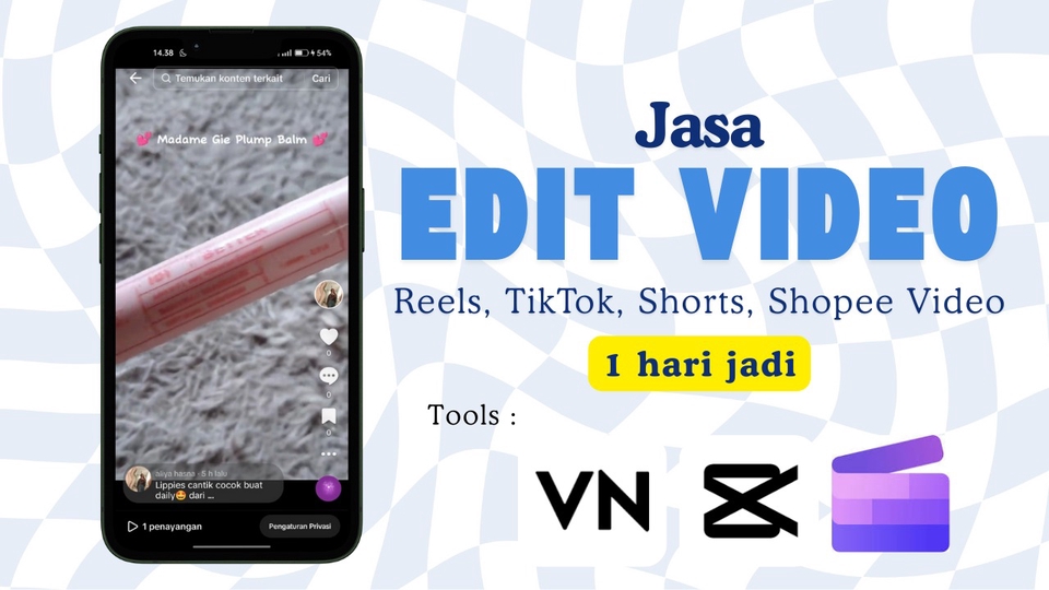 Editing Video Reels, TikTok, Shorts, Shopee Video