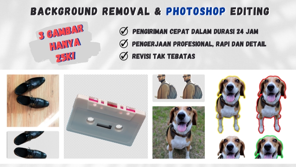 Photo Background Removal/Hapus Background Segala Jenis Objek dan Photoshop Editing