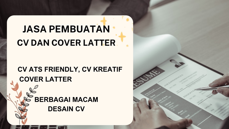 JASA PEMBUATAN CV ATS, CV KREATIF DAN COVER LETTER INGGRIS/INDONESIA (1 HARI)