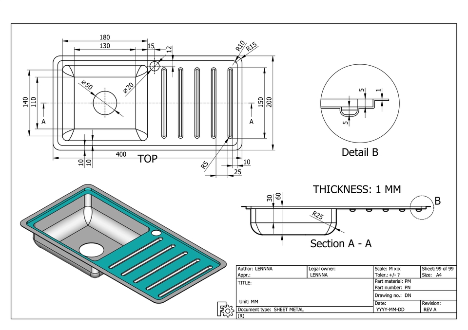 Gambar Teknik, 2D/3D CAD, Mechanical Engineer