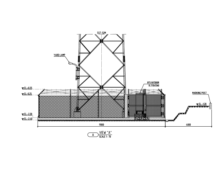 Tower Telekomunikasi, Drawing Perkuatan, Tower BTS, As Plan Drawing