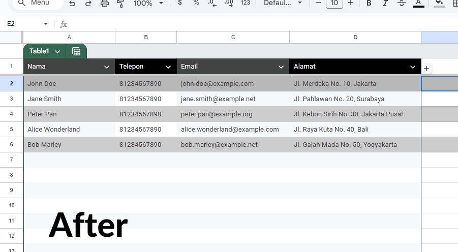 Input dan Pengolahan Data Rapi dan Cepat di Excel atau Google Sheets
