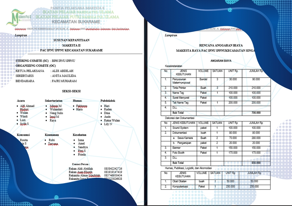 Jasa Pembuatan Proposal Kegiatan, RAB, Dan LPJ