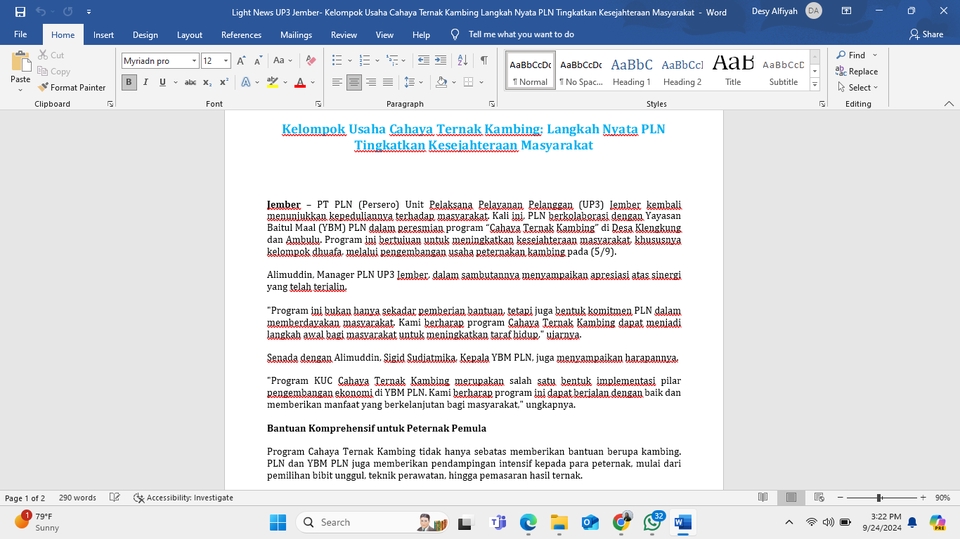 Menulis artikel dan berita