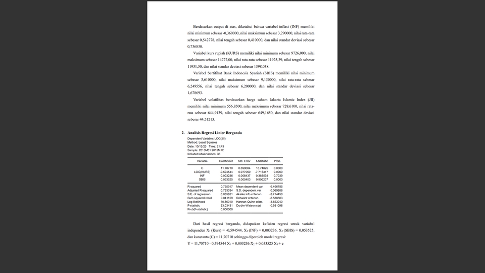 Jasa olah data statistik dasar, tools Eviews 12
