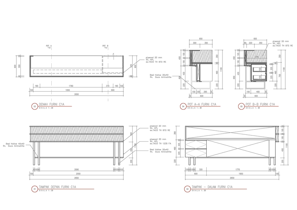 Gambar Kerja / CAD untuk Desain Interior - CADDawg