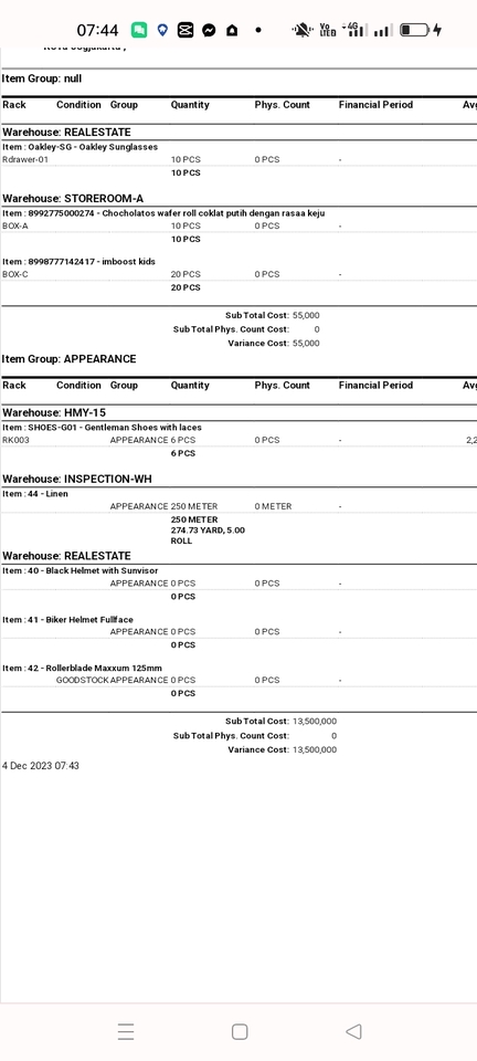 Warehouse Management System (Android & Web)