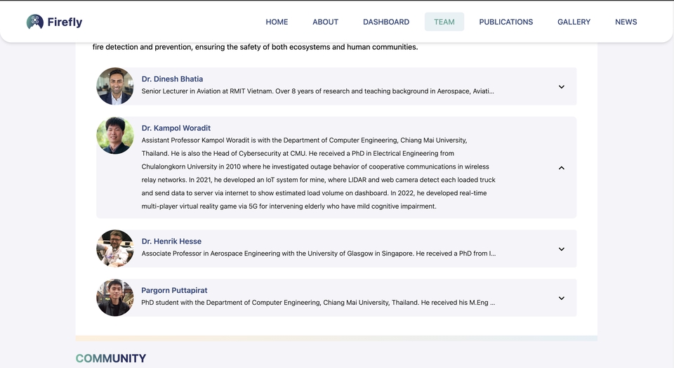 Firefly landing page