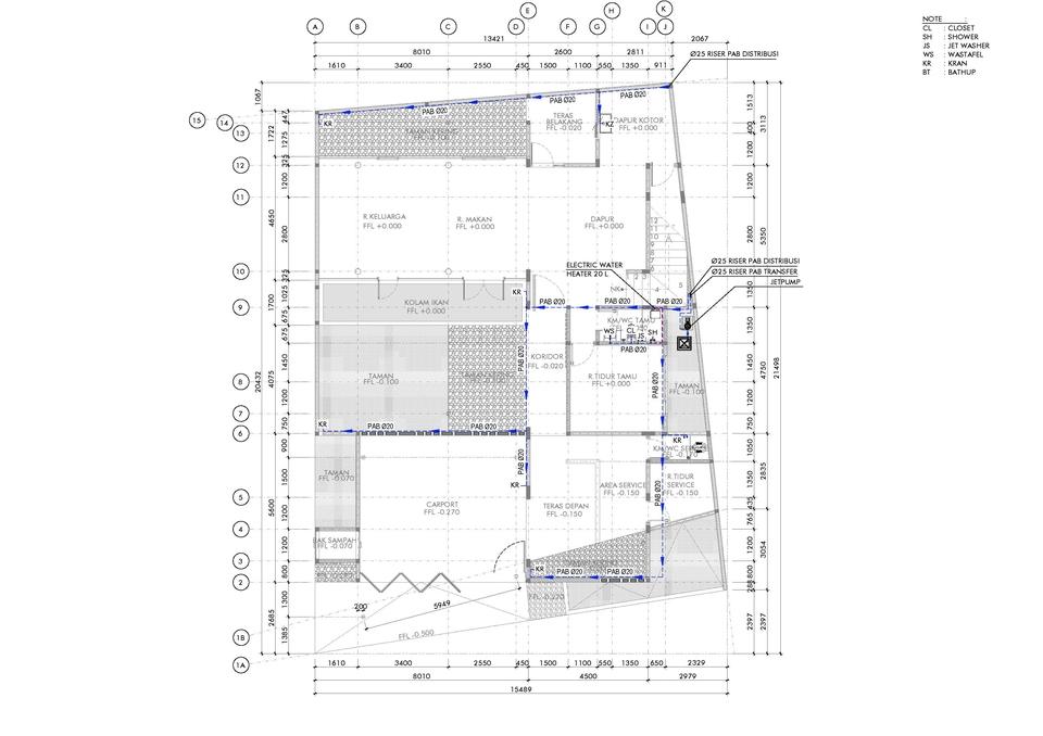 DETAIL DAN LENGKAP GAMBAR KERJA FORCON ARSITEKTUR DAN MEP