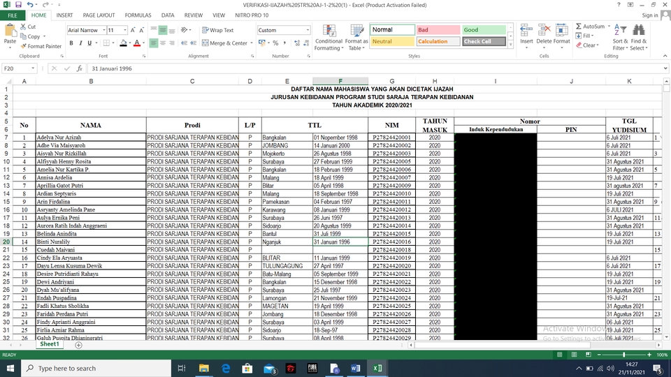 Jasa Entri Data, Ms.Excel, Ms.Word,PDF, Cepat, Teliti, Pelayanan Cepat 24 Jam