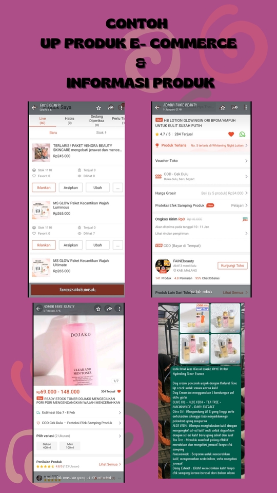 Jasa Penulisan konten produk & up produk di e-commerce