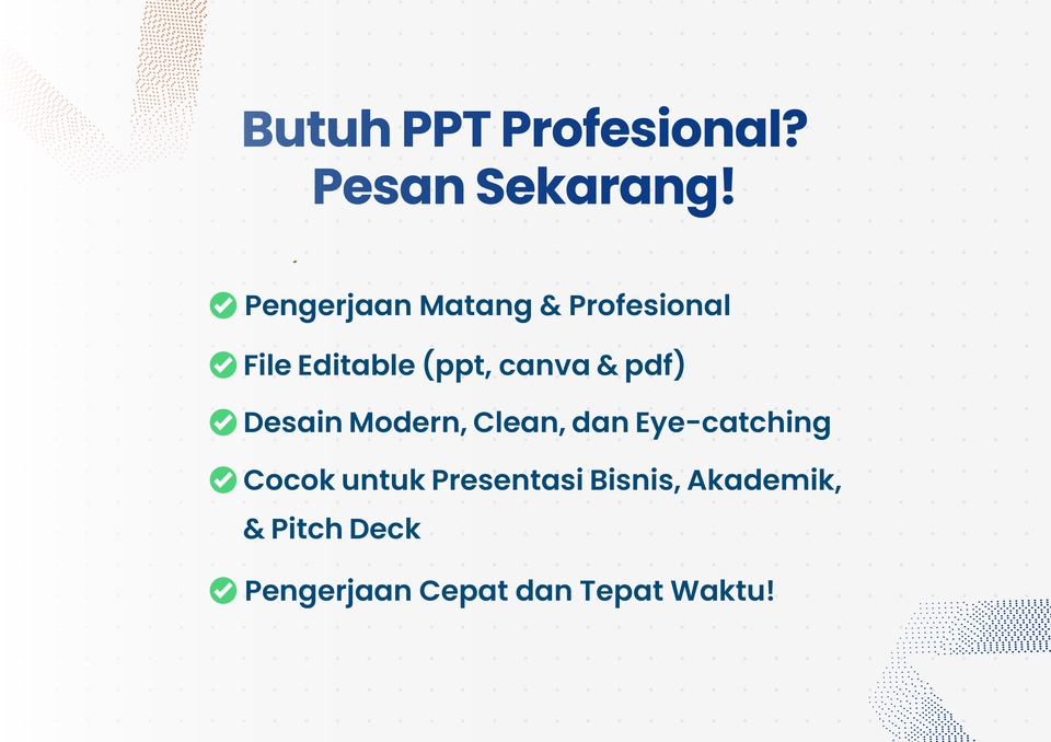 "Desain Presentasi Profesional & Menarik – Cepat & Berkualitas!" 🚀