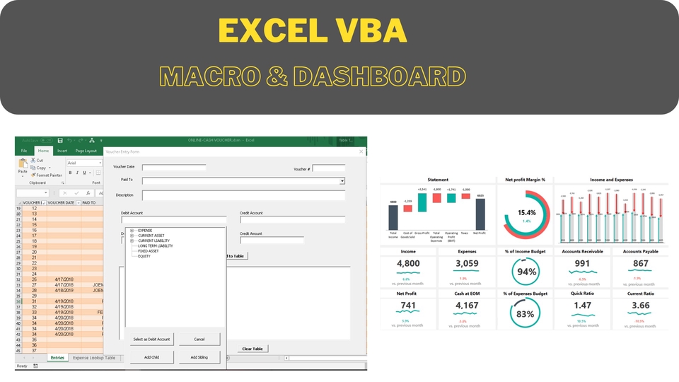รับเขียน Macro VBA และสร้าง Dashboard สำหรับวิเคราะห์ข้อมูลใน Excel ...