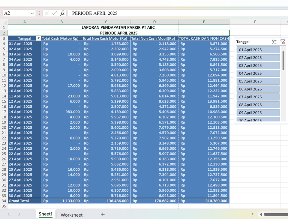 Input dan Pengolahan Data Excel Rapi dan Cepat