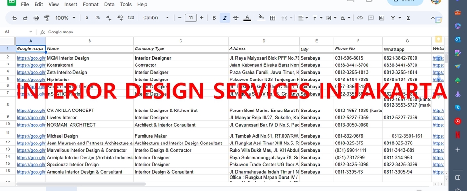 Jasa Scrape Google Maps Data