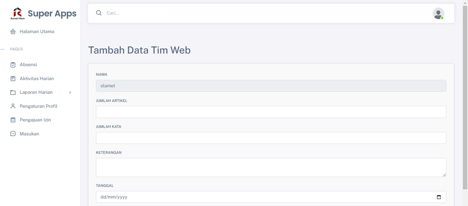 Aplikasi Absensi Magang