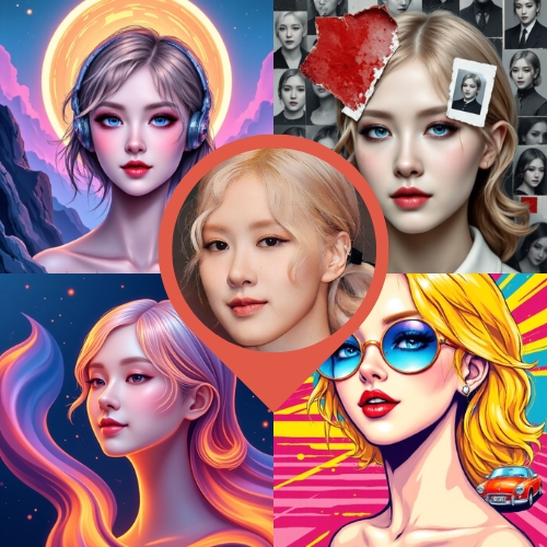 custom muka pakai ai character - realistic or unique style