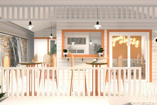 Coffee Shop : 3D Perspective Design
