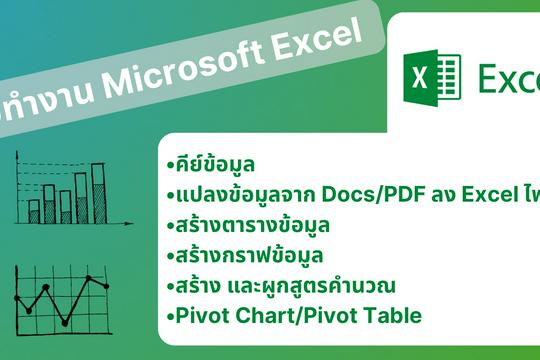 รับจ้างงาน Excel จัดเรียงข้อมูล คีย์ข้อมูล สร้างตารางข้อมูล สร้างกราฟ ผูกสูตรคำนวณ และสร้าง Pivot