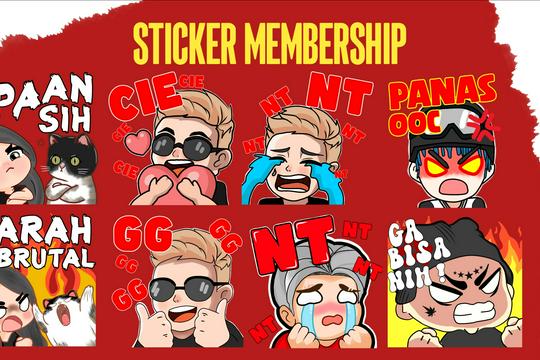 Sticker karakter, sticker membership youtube dan lain lain