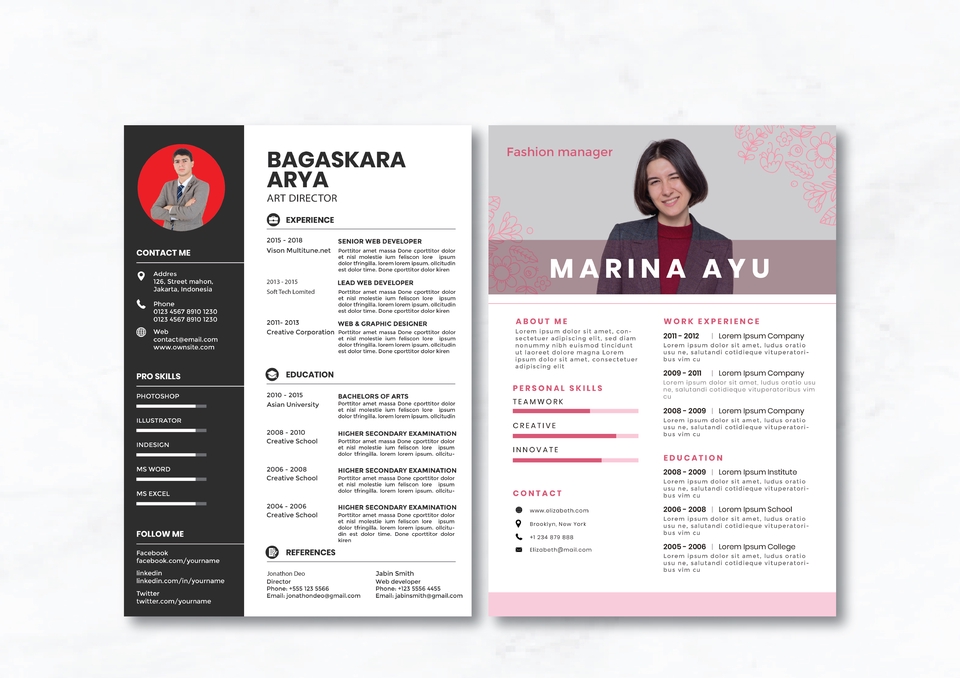 Desain CV & Lamaran Kerja / CV Kreatif dan ATS Friendly ( Bahasa ...
