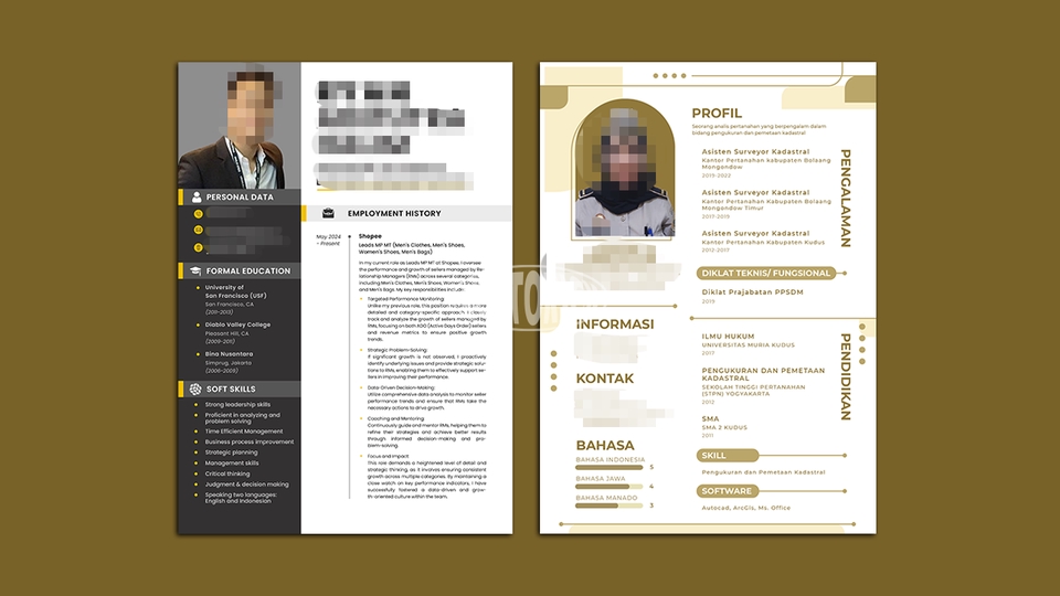 DESAIN CV ATS FRIENDLY, MODERN & ELEGANT (1 Hari Jadi)