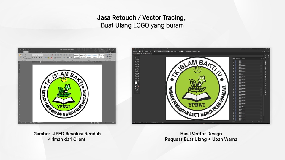 Jasa Retouch / Vector Tracing, Buat Ulang LOGO/GAMBAR Yang Buram