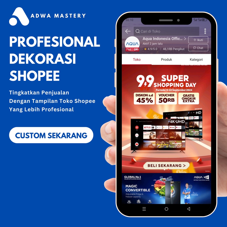 Jasa Dekorasi Toko Shopee Full Branding Desain Custom Online Shop ...