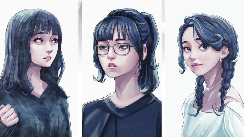 Ilustrasi potrait dengan gaya ilustrasi yang cantik