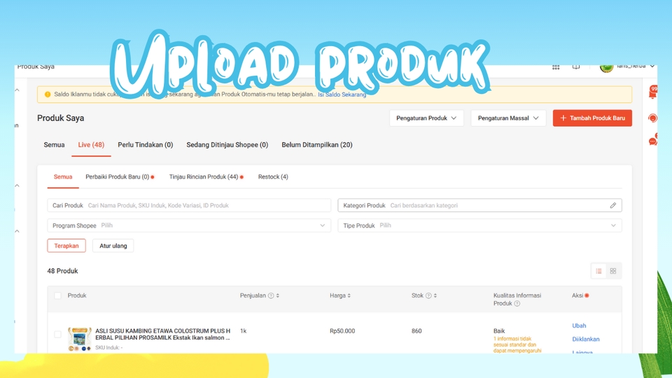 Admin Shopee Marketplace