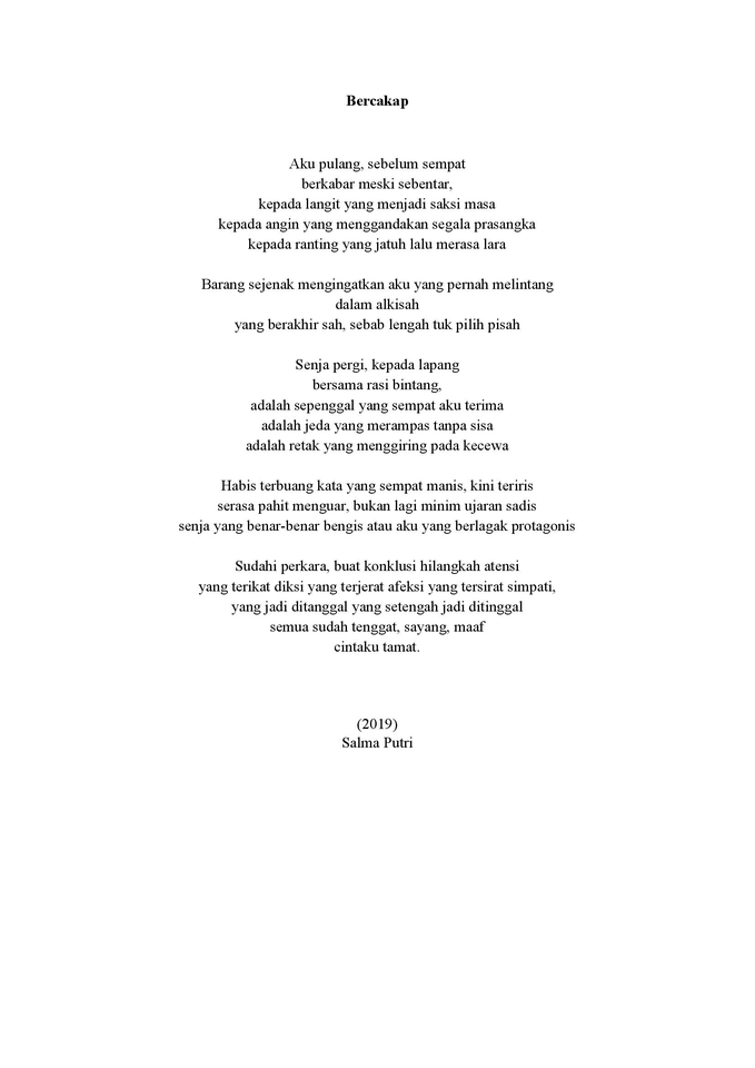 Poem Creation [Cipta Puisi]