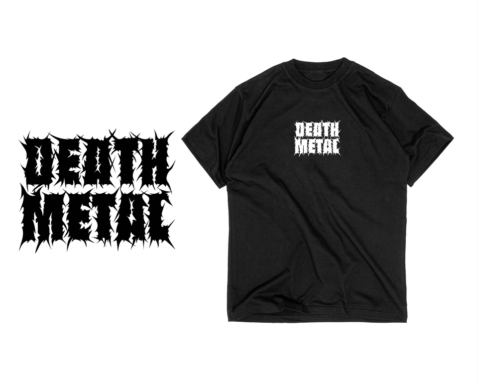 Desain baju typography metal