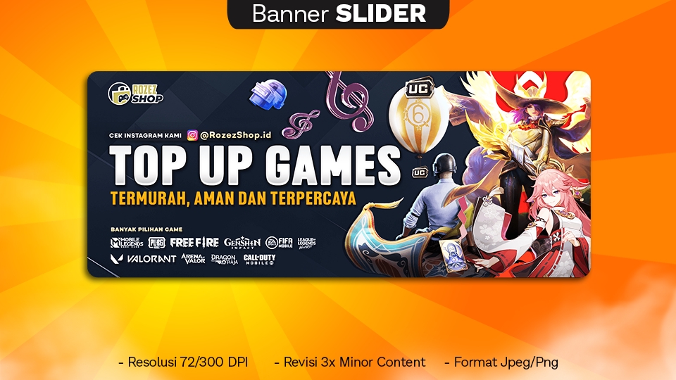 Desain SLIDER Web GAME ONLINE