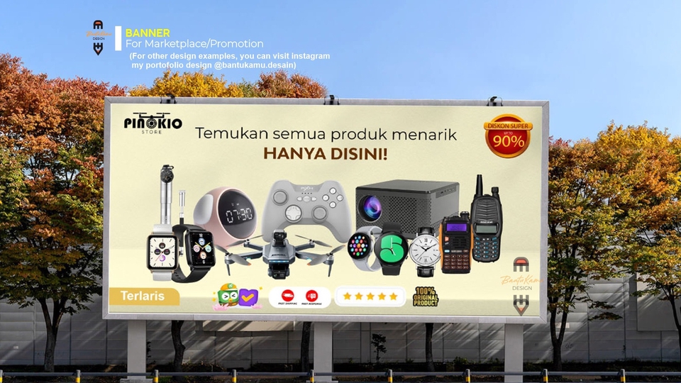 DESAIN BANNER TOKOPEDIA/SHOPEE/WEBSITE/DESAIN BANNER PRODUK 1 HARI JADI